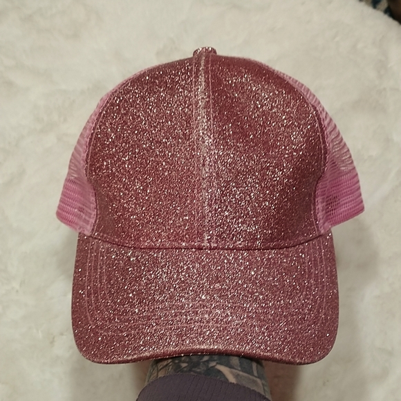 CC Boutique | Accessories | New Pink Sparkly Glitter Mesh Baseball Hat ...